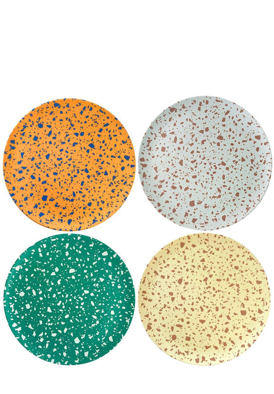 Xenia Taler - Terrazzo Side Plates Assorted - Set of 4: Ship inside ...